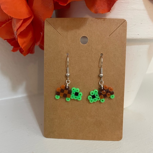 Hand Crafted | Jewelry | Perler Bead Turtle Earrings | Poshmark